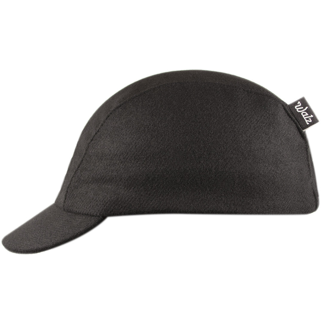 Velo/City Cap - Black Wool – Walz Caps - Superior Quality Cycling Caps
