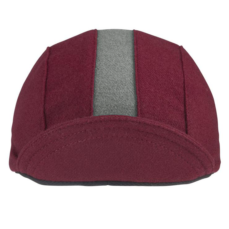 Maroon/Grey Wool 3-Panel – Walz Caps - Superior Quality Cycling Caps