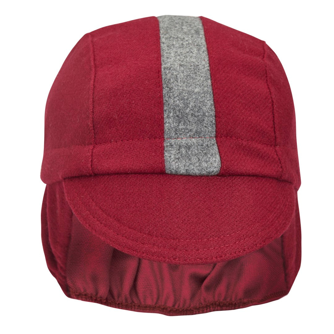Maroon/Grey Stripe Wool Flannel Ear Flap Cap – Walz Caps - Superior ...