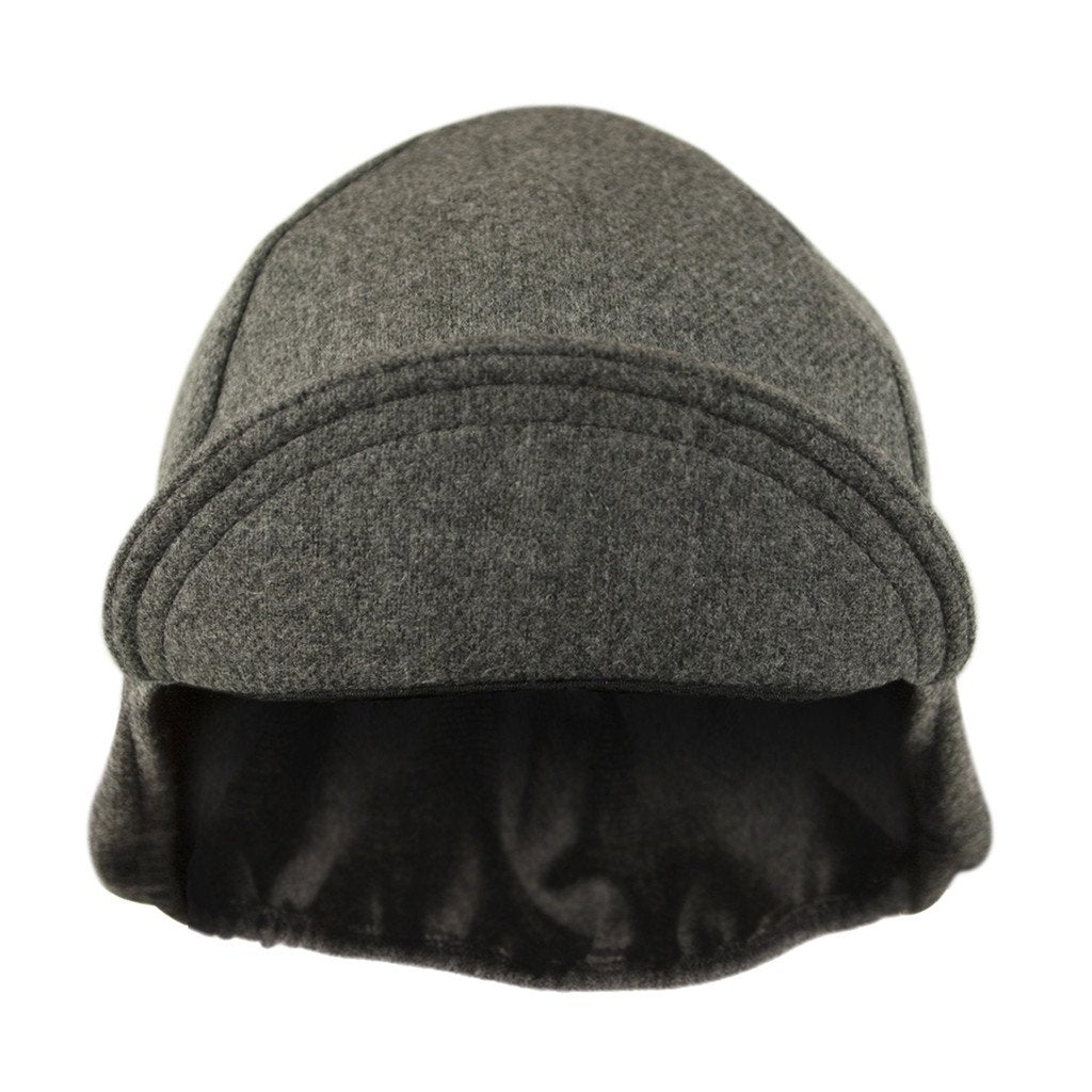 Grey Wool Flannel Ear Flap Cap – Walz Caps - Superior Quality Cycling Caps