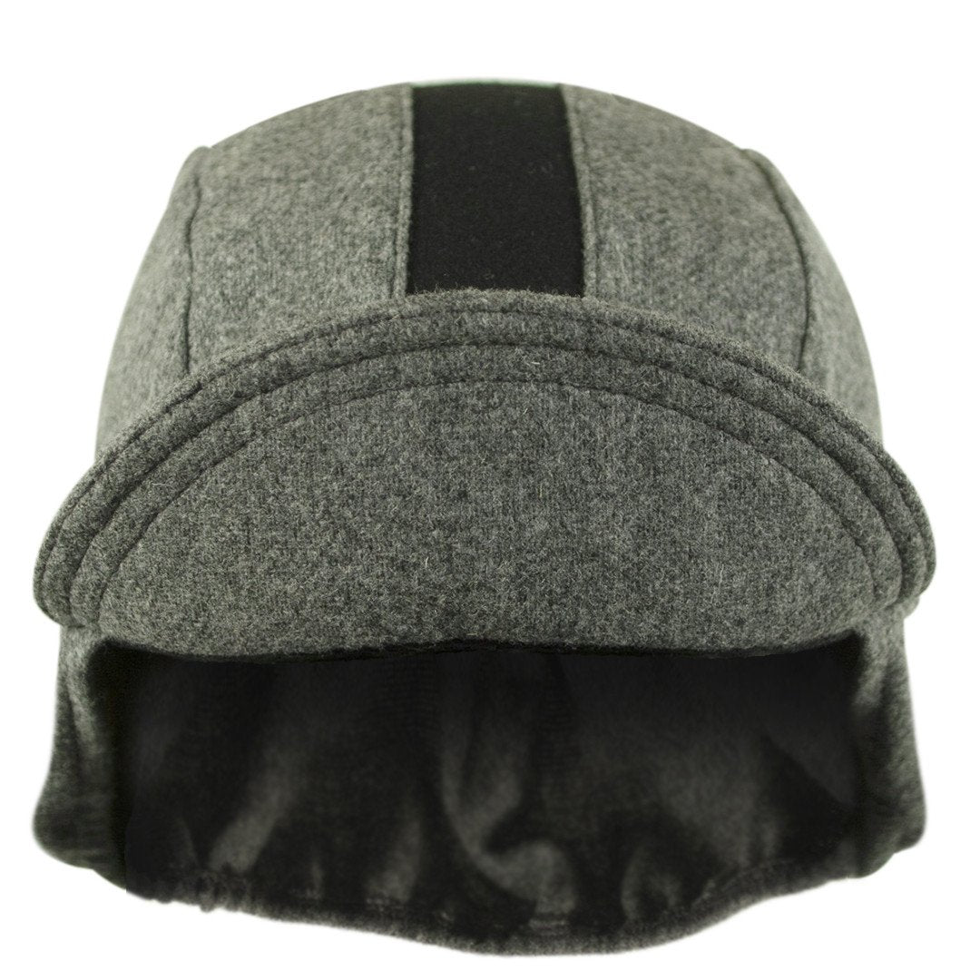 Grey/Black Stripe Wool Flannel Ear Flap Cap – Walz Caps - Superior ...