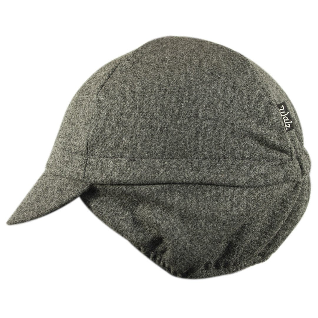 Grey Wool Flannel Ear Flap Cap – Walz Caps - Superior Quality Cycling Caps